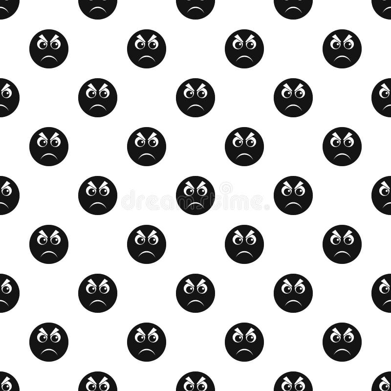Angry Smile Pattern Seamless Stock Illustration - Illustration of ...