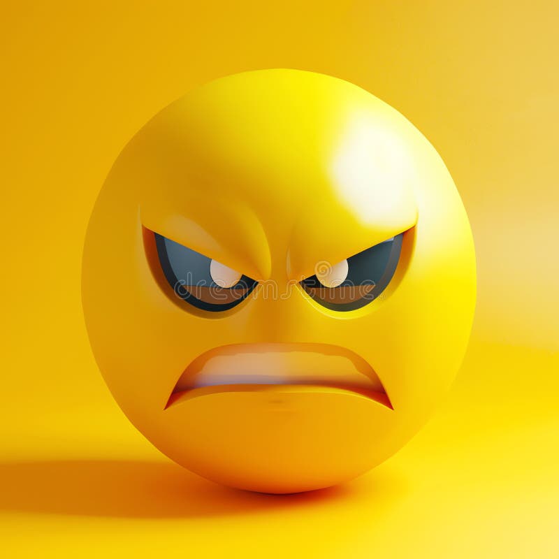 Angry smiley, AI generated stock illustration. Illustration of angry ...