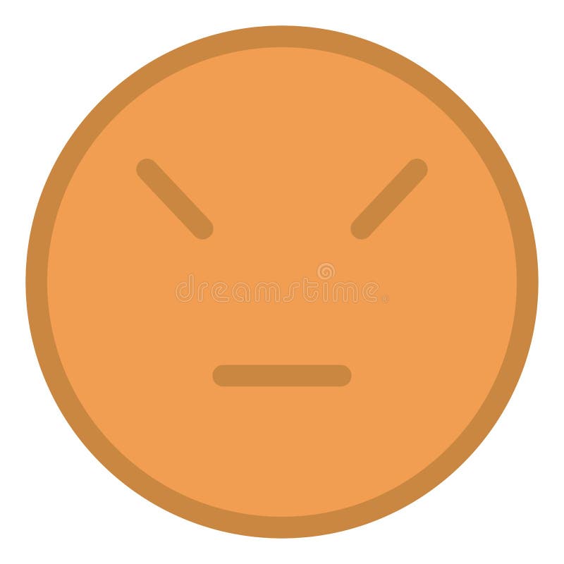 Angry Smiley Emoji Face. Annoyed Cute Cartoon Vector Emoticon Stock ...