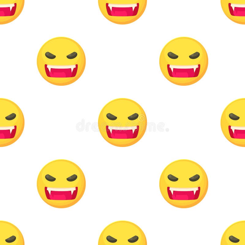 Angry Smiley Pattern Seamless Vector Stock Vector - Illustration of ...
