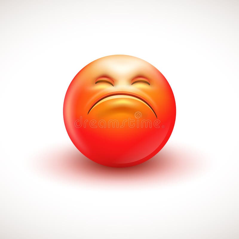 Angry Smiling Emoticon, Emoji - Vector Illustration Stock Vector ...