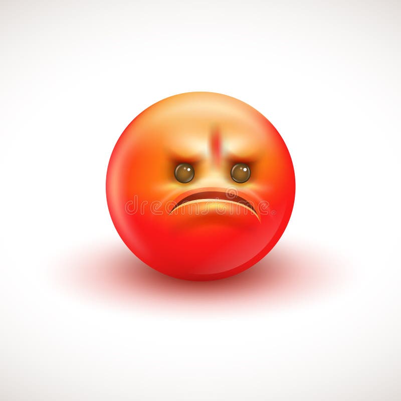 Angry Smiling Emoticon, Emoji - Vector Illustration Stock Vector ...