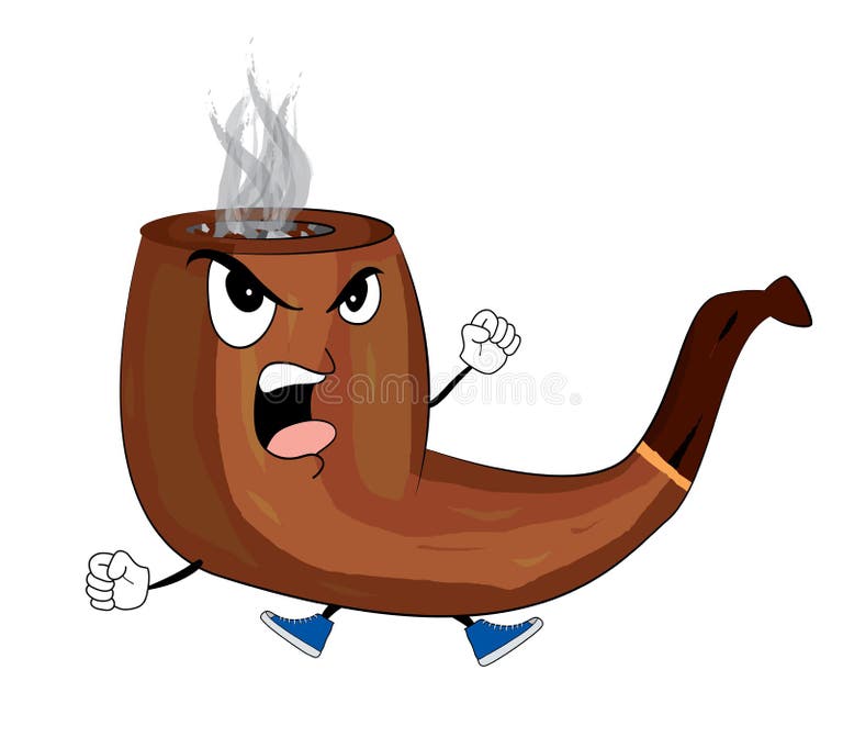 Angry smoking pipe cartoon stock illustration. Illustration of clipart ...