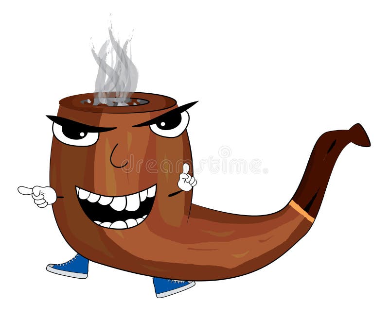 Angry smoking pipe cartoon stock illustration. Illustration of cigar ...