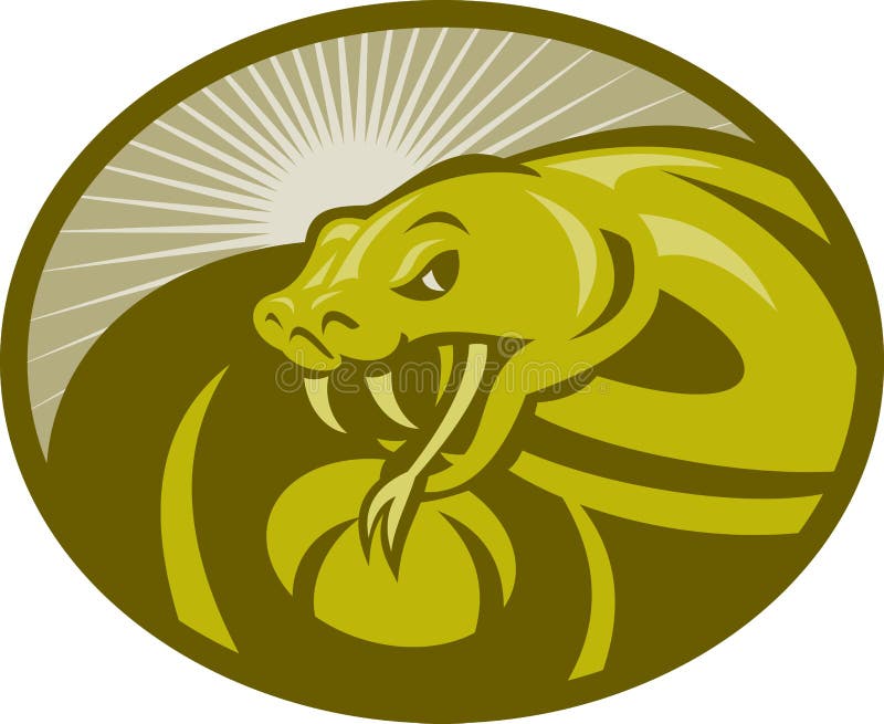Viper snake fangs tongue stock illustration. Illustration of front ...