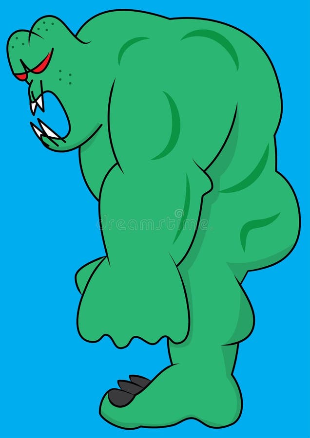 Angry Snarling Green Alien Monster Stock Vector - Illustration of ...