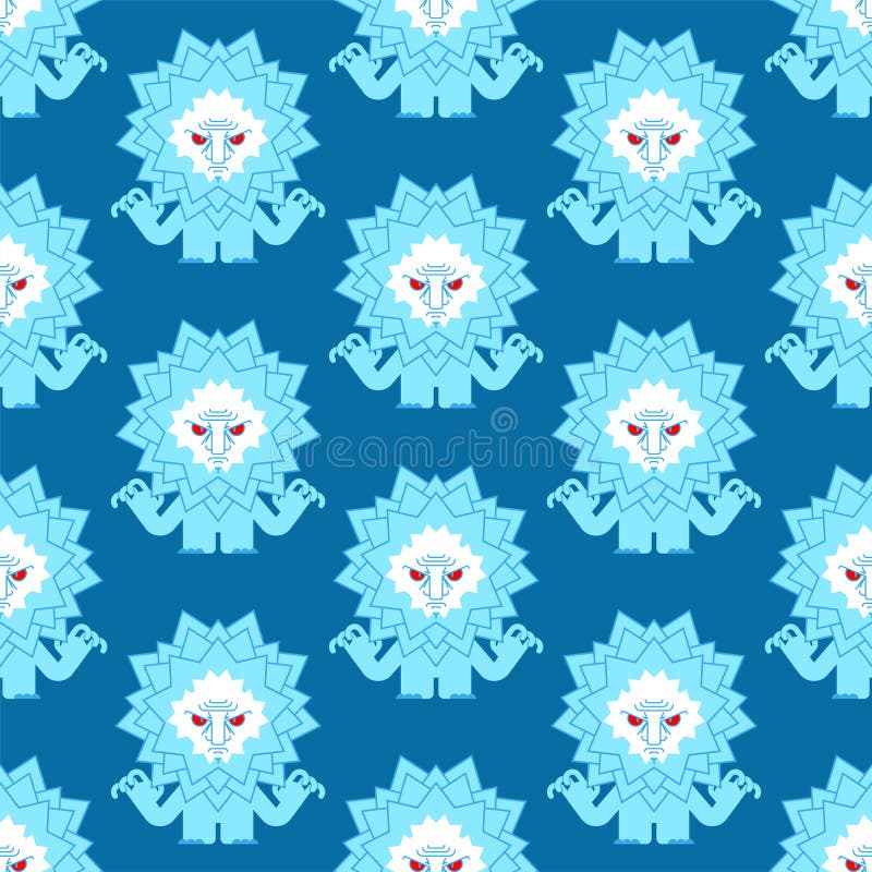 Angry Snowflake Pattern Seamless. Evil Flake of Snow Background Stock ...
