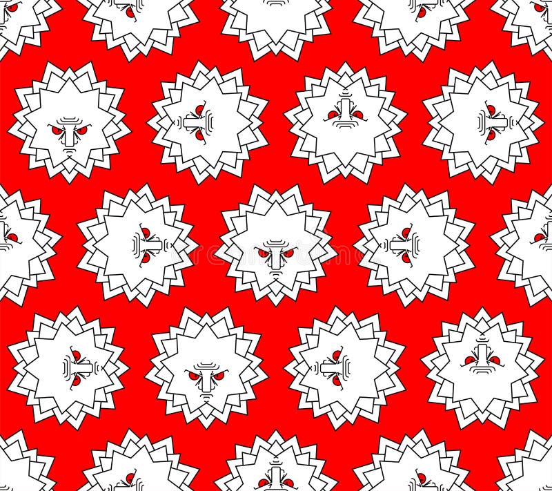 Angry Snowflake Pattern Seamless. Evil Flake of Snow Background Stock ...