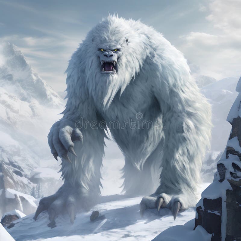 Angry snowy yeti. stock illustration. Illustration of ancient - 309093144
