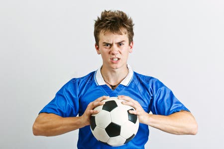 Angry soccer player stock image. Image of ball, plimsoll - 25504603