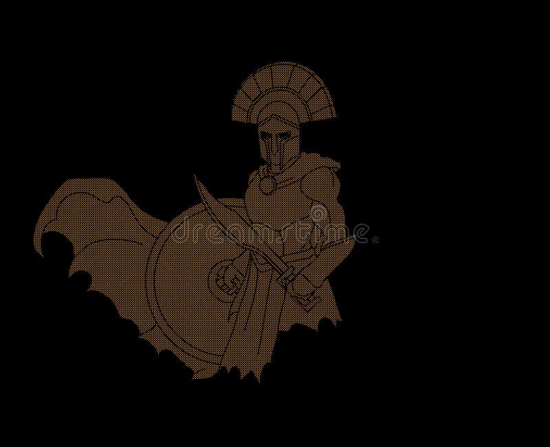 Angry Spartan Warrior with Sword and Shield Graphic Vector Stock Vector ...