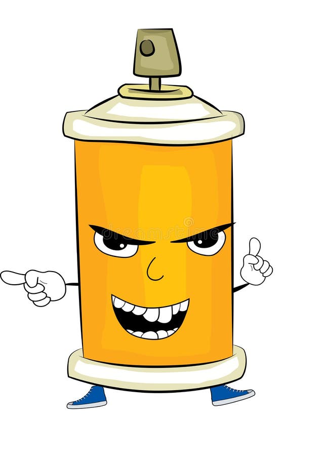 Angry spray can cartoon stock illustration. Illustration of wall - 44054808