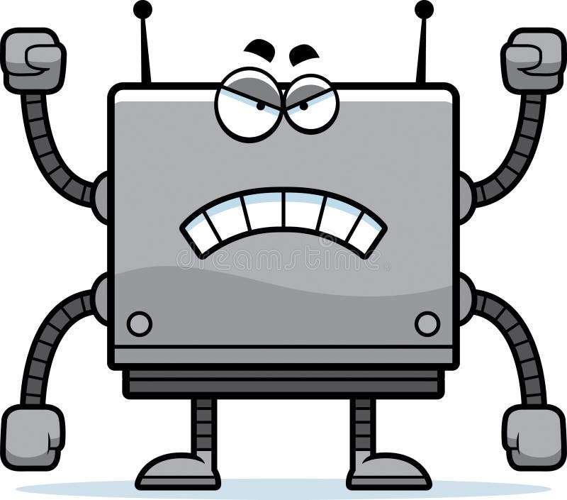 Angry Square Robot stock vector. Illustration of clipart - 47170527