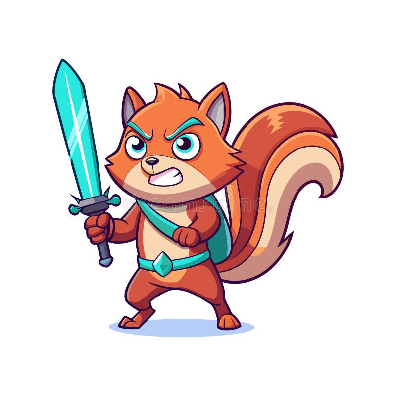 Angry Squirrel Fetching Scabbard Stock Illustration - Illustration of ...