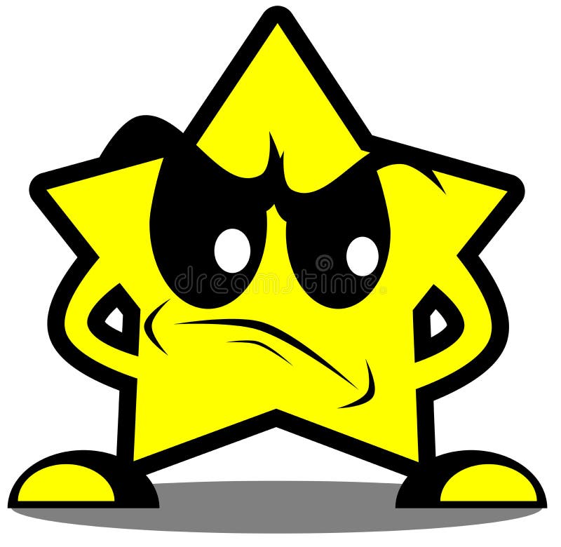 Angry Star Cartoon Isolated Stock Vector - Illustration of light ...