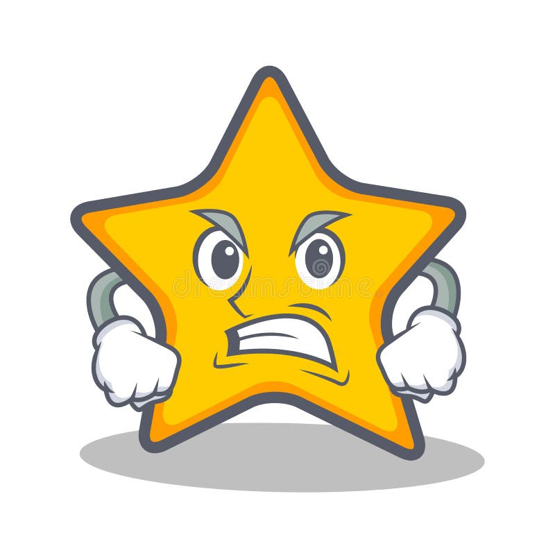 Angry Star Character Cartoon Style Stock Vector - Illustration of ...