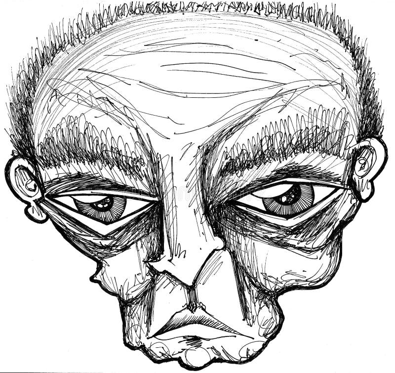 Angry Stern Serious Cartoon Face Stock Illustration - Illustration of ...