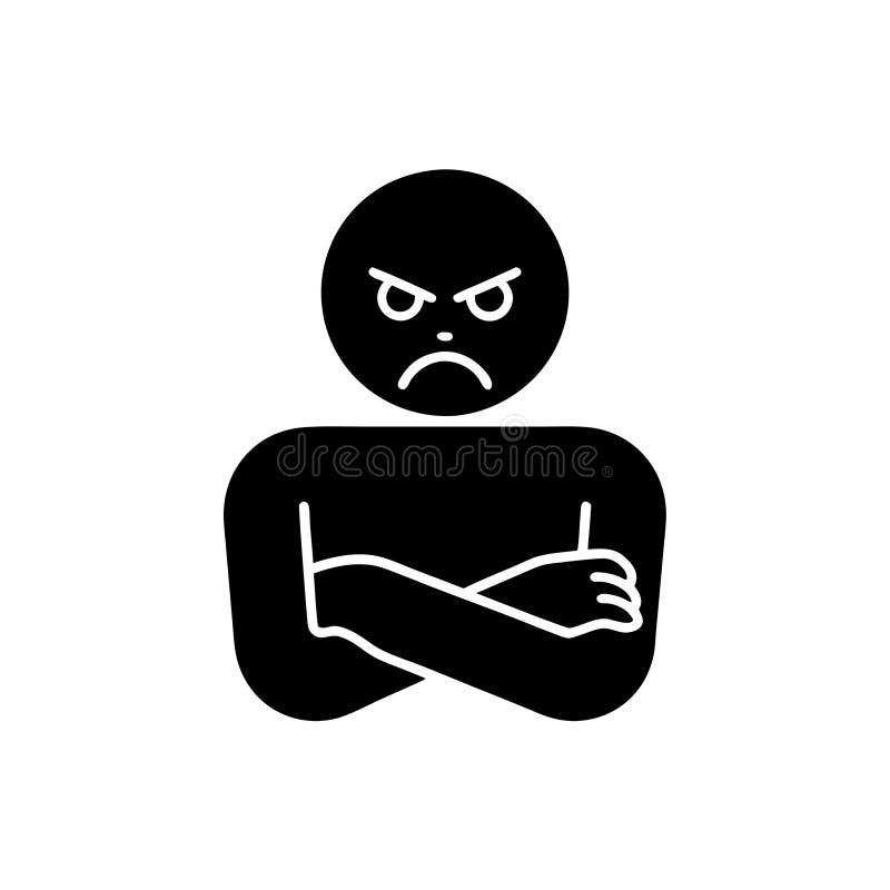 Angry Stick Figure with Crossed Arms for Emotion Expression and Design ...
