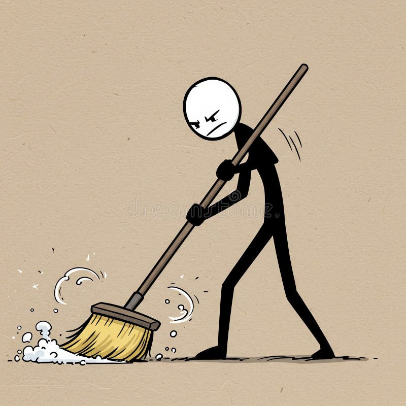 Angry Stick Figure Illustration on Yellow Background Stock Illustration ...