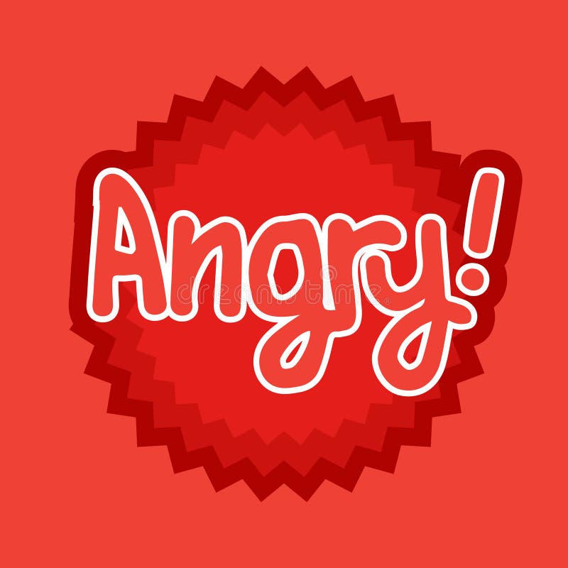 Angry Sticker Social Media Network Message Badges Design Stock Vector ...