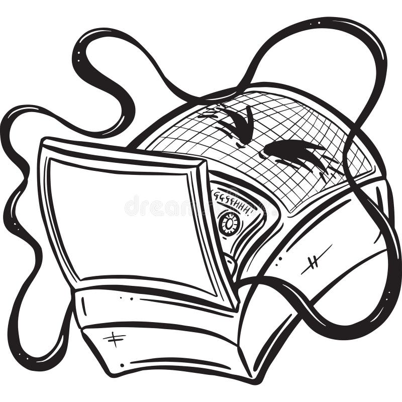 Angry Stop Ringing Answer Machine Tape Cassette Cartoon Character Logo ...