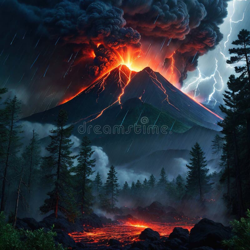 Angry Storm with an Anime Concept Art Stock Illustration - Illustration ...
