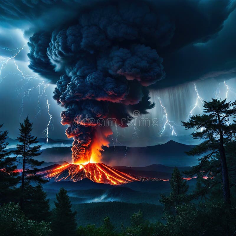 Angry Storm with an Anime Concept Art Stock Illustration - Illustration ...