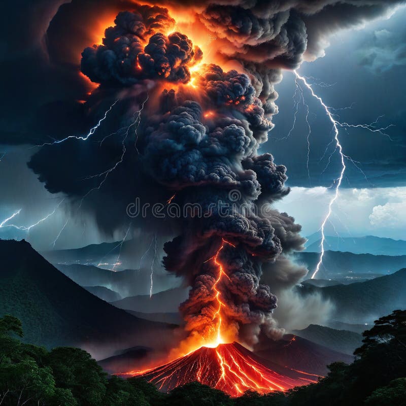 Angry Storm with an Anime Concept Art Stock Illustration - Illustration ...