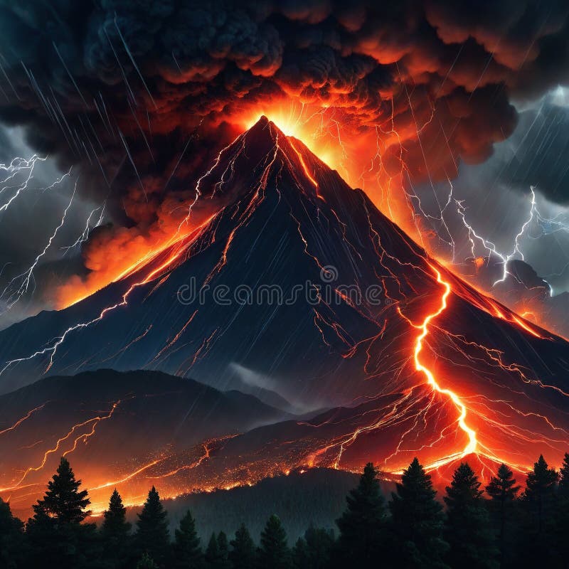 Angry Storm with an Anime Concept Art Stock Illustration - Illustration ...