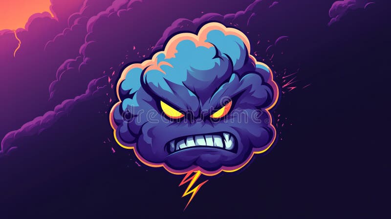 Angry Storm Cloud Cartoon Character Illustration Stock Illustration ...
