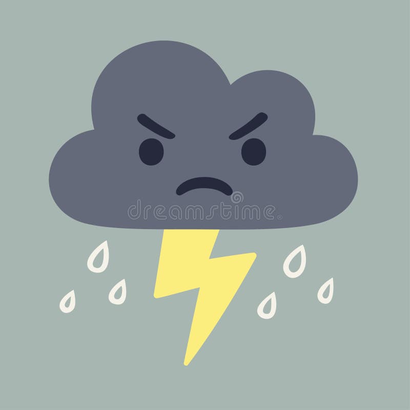 Cartoon storm cloud stock vector. Illustration of drawing - 123017002