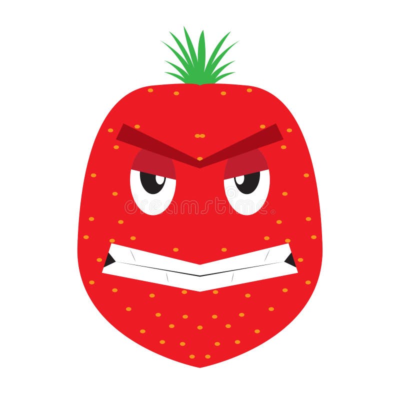 Angry strawberry cartoon stock vector. Illustration of strawberry ...