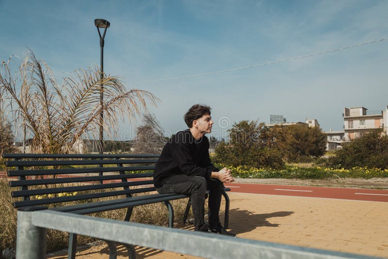 Angry and Stressed Man on the Park Bench during the Day Stock Photo ...
