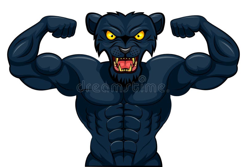 Angry Strong Panther Mascot Stock Vector - Illustration of character ...