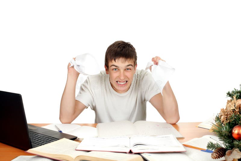 Angry Student with a Books stock photo. Image of nervous - 35291452