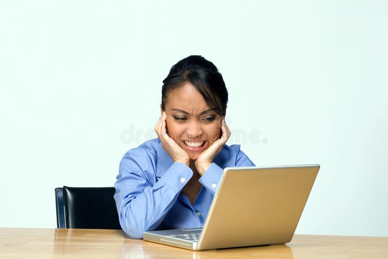 Angry Student with Laptop - Horizontal Stock Photo - Image of inside ...