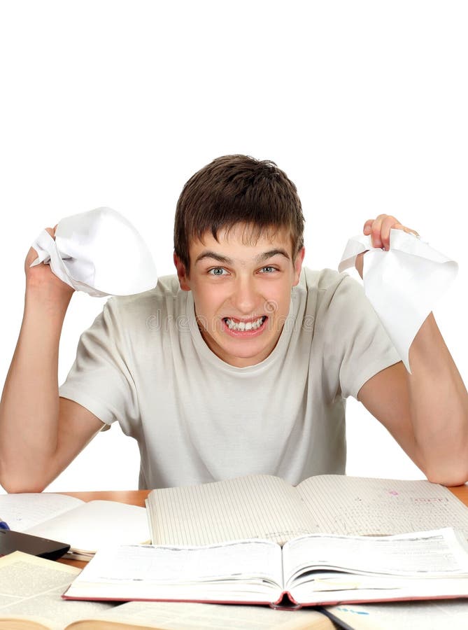 Angry Student with a Books stock photo. Image of nervous - 35291452