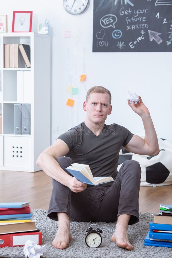Angry Student Preparing for Test Stock Image - Image of university ...