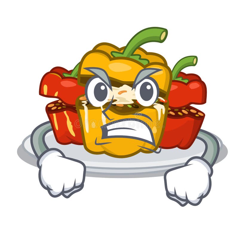 Angry Stuffed Pepper Above the Mascot Board Stock Vector - Illustration ...