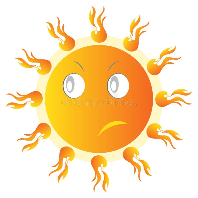 Angry Sun stock illustration. Illustration of feeling - 6840481