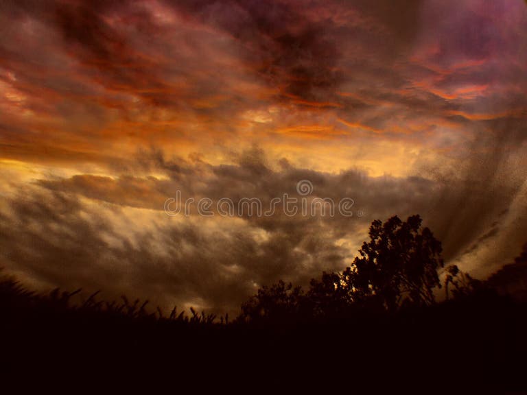 Angry Sunset Sky stock photo. Image of sunset, clouds - 56464478
