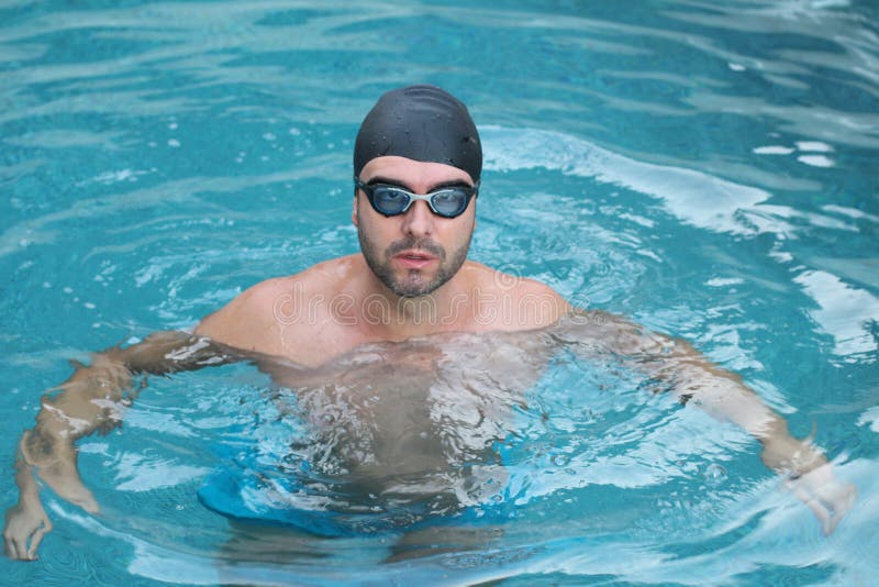 Angry swimmer in the water stock image. Image of facial - 196854575