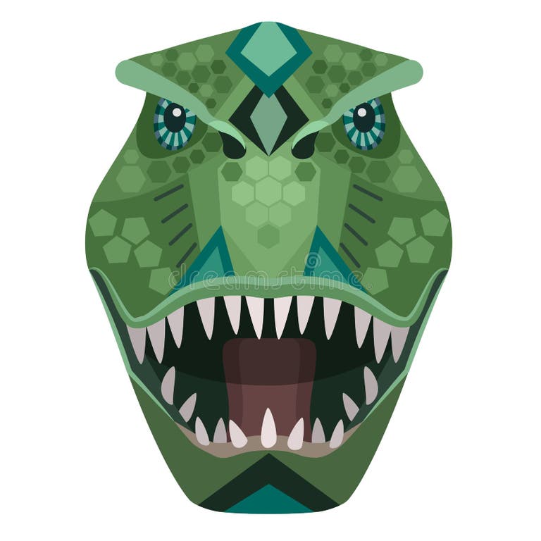 Angry T-rex Raptor Head Logo. Vector Decorative Emblem. Stock Vector ...