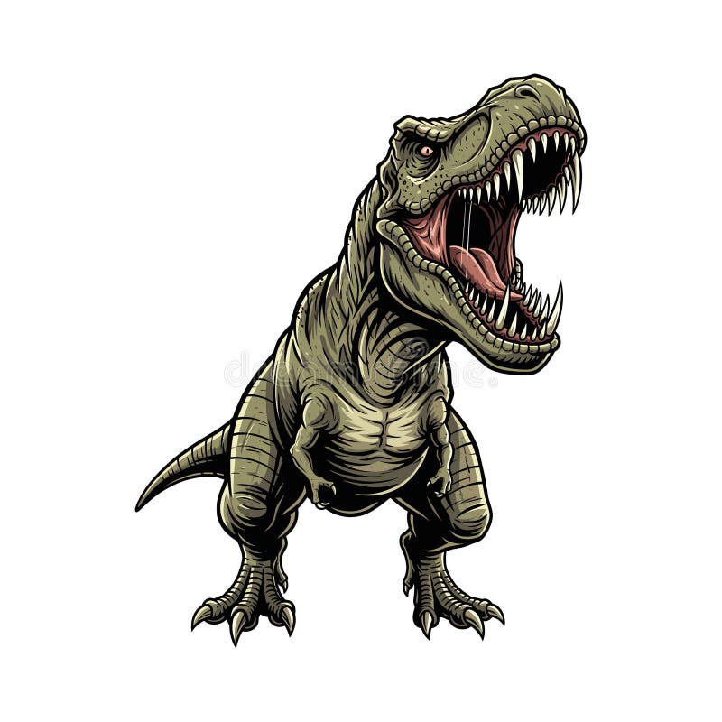 Angry T-Rex Roaring Loudly Illustration Stock Vector - Illustration of ...