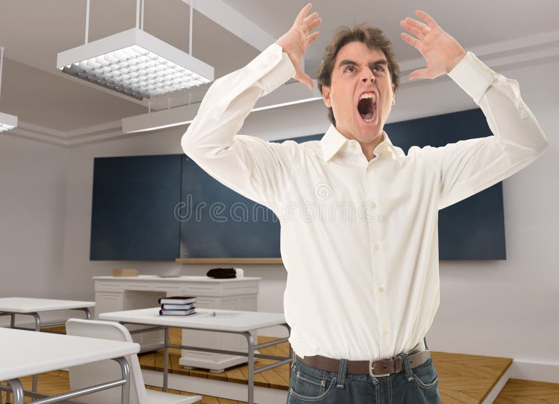 Angry teacher stock photo. Image of interior, obedience - 49253626