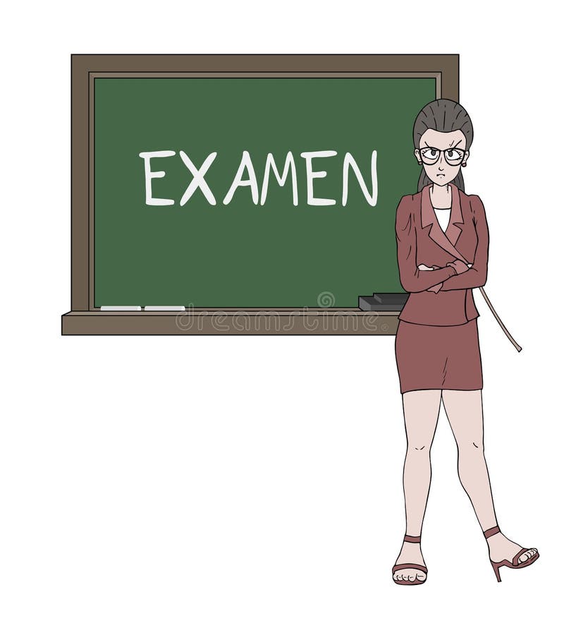 Angry Teacher and Exam Message in Spanish Stock Vector - Illustration ...
