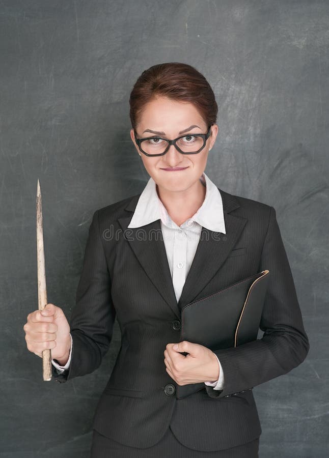 Angry teacher stock image. Image of blackboard, glasses - 32749491