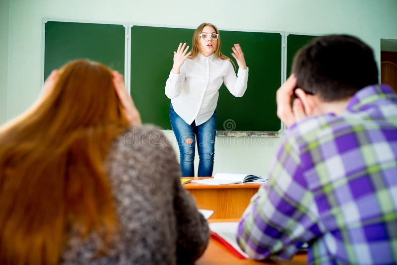 Angry teacher yelling stock image. Image of student, teacher - 92670911