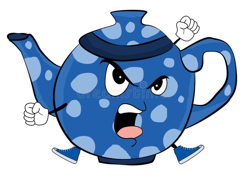 Angry Teapot cartoon stock illustration. Illustration of isolated ...