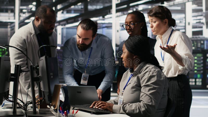 Angry Technicians in Server Room Fighting after Encountering Critical ...